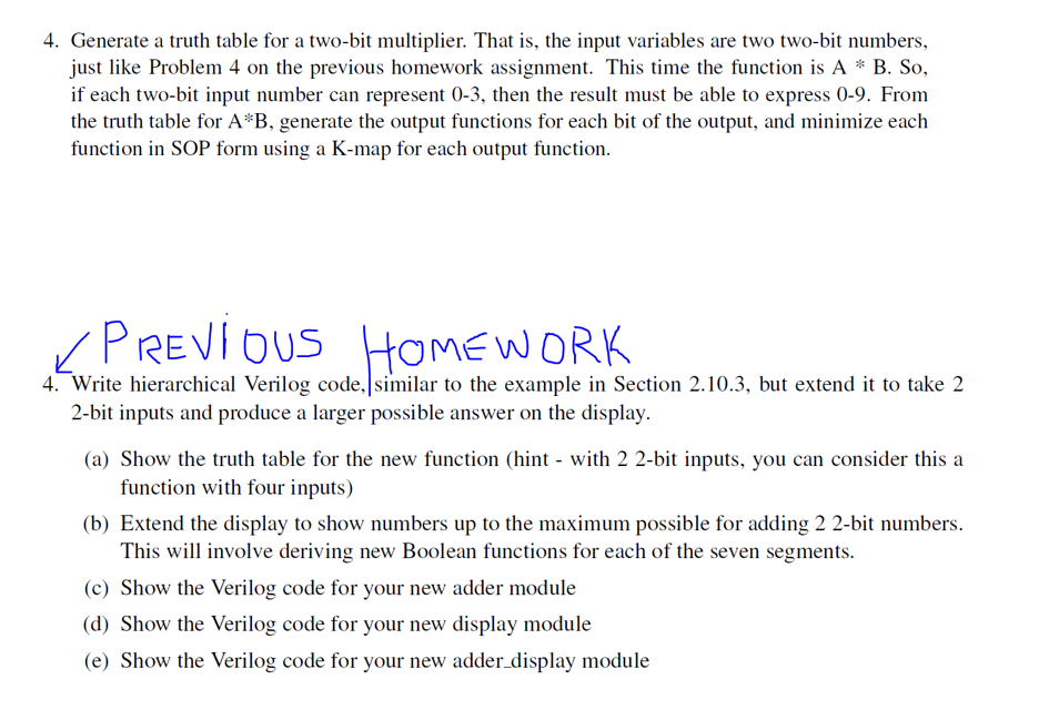Solved Generate a truth table for a two-bit multiplier. That | Chegg.com