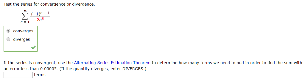 Solved Test the series for convergence or divergence. | Chegg.com