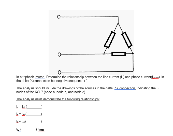 Solved In a triphasic motor, Determine the relationship | Chegg.com