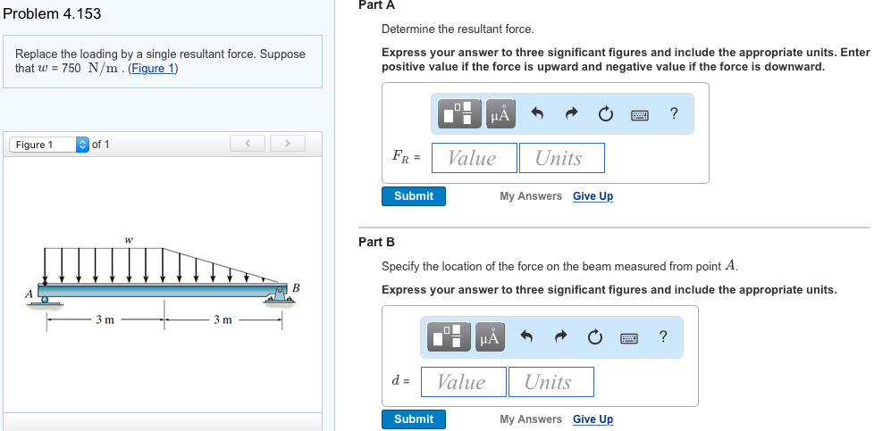 Solved Replace The Loading By A Single Resultant Force 