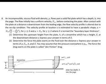 Solved An incompressible, viscous fluid with density, rho, | Chegg.com