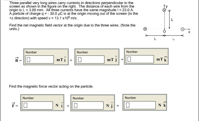 Solved Three parallel very long wires carry currents in | Chegg.com