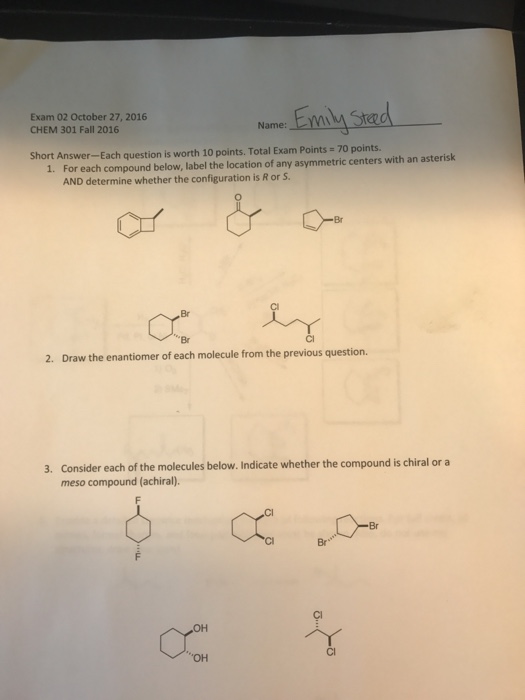 Solved For each compound below, label the location of any | Chegg.com