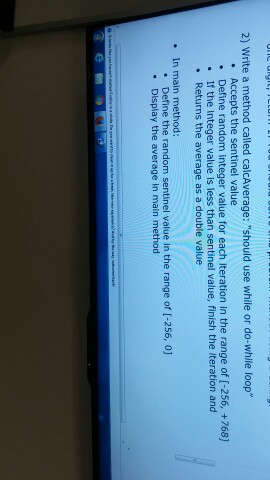 Solved Write a method called calcAverage: "should use while | Chegg.com