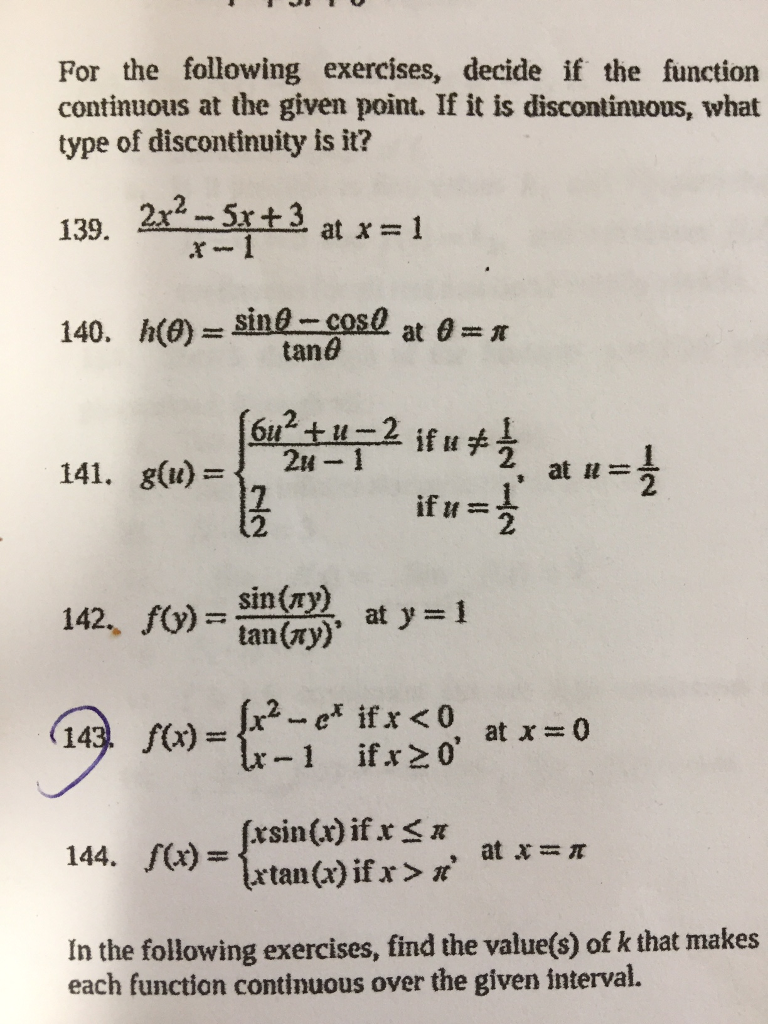 Solved For the following exercises, decide if the function | Chegg.com