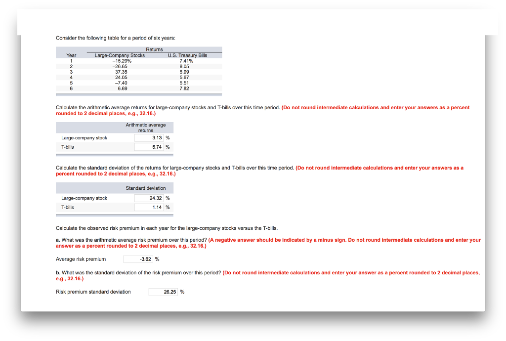 Solved Consider the following table for a period of six | Chegg.com