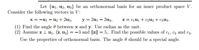 Solved Let {u1, u2, U3) be an orthonormal basis for an inner | Chegg.com