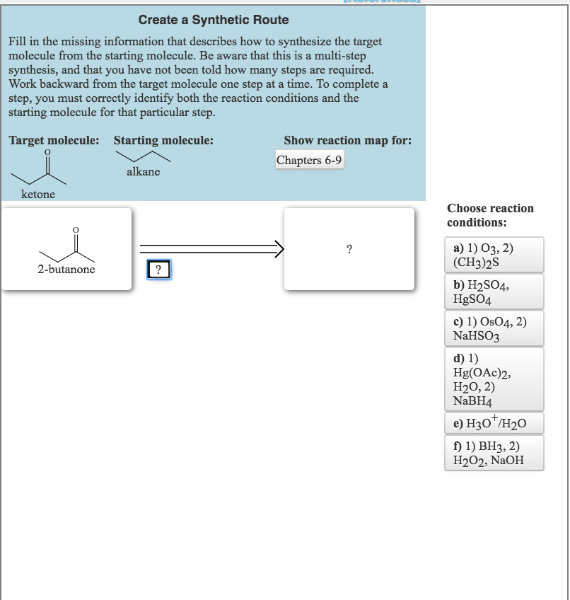 Solved Create a Synthetic Route Fill in the missing | Chegg.com