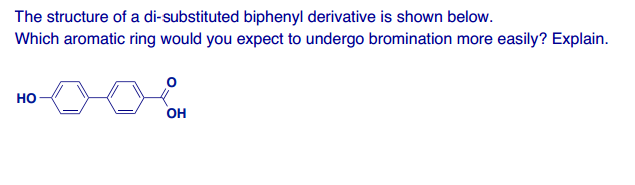 Solved The structure of a di-substituted biphenyl derivative | Chegg.com