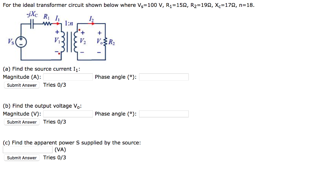 Solved For the ideal transformer circuit shown below where | Chegg.com