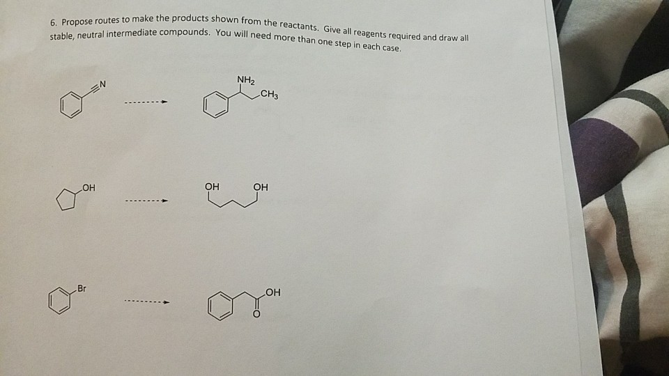Solved 6. Propose routes to make the products shown from the | Chegg.com