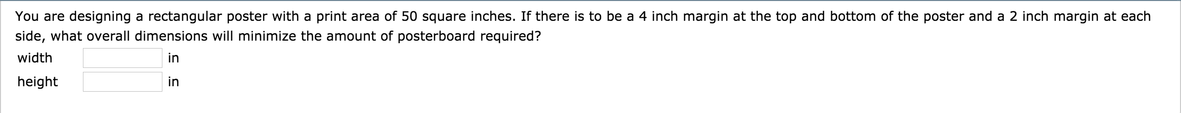 Solved You are designing a rectangular poster with a print | Chegg.com