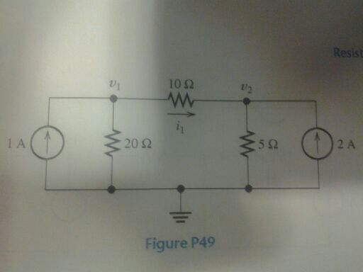 Solved write the current equation at node one utilizing v1 | Chegg.com