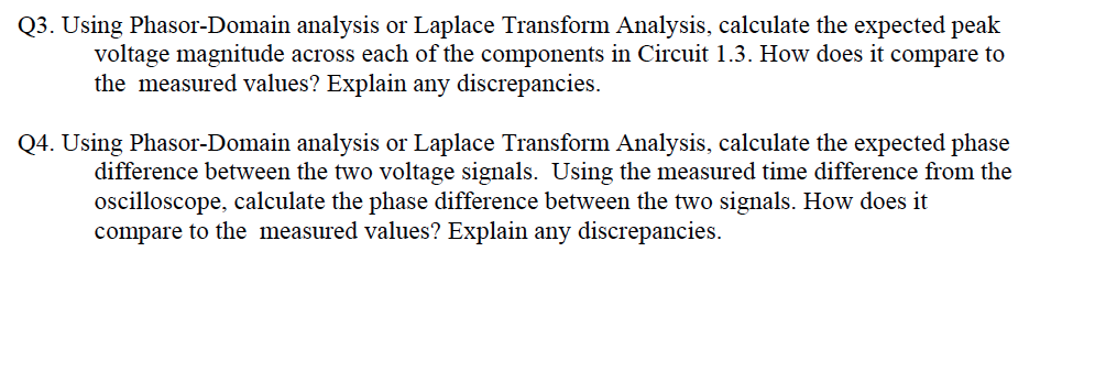 Solved Using Phasor-Domain analysis or Laplace Transform | Chegg.com