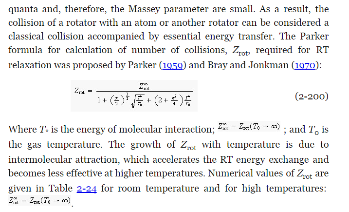 Solved 2-19 Rotational RT Relaxation. Using the Parker | Chegg.com