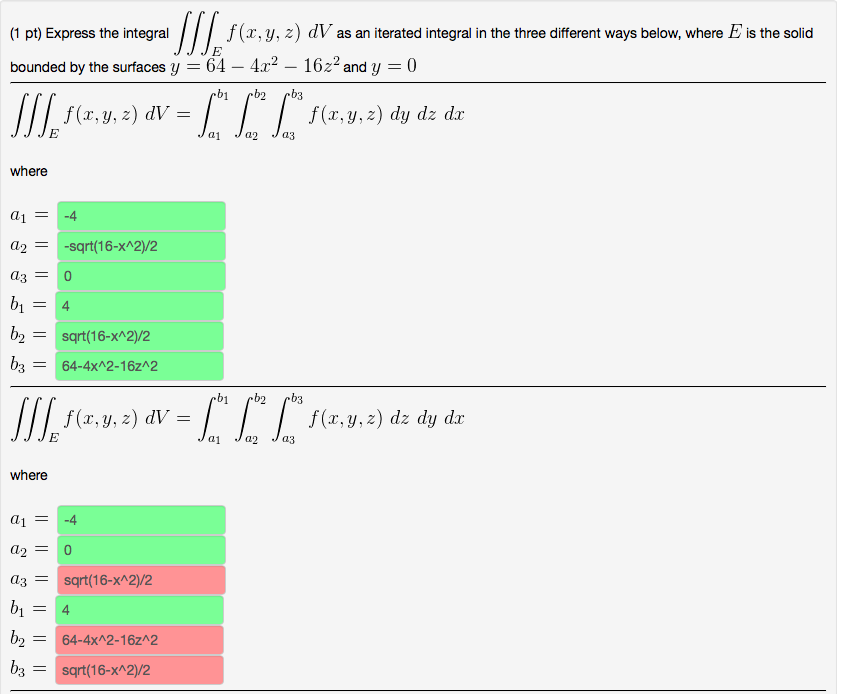 Solved Express the integral f(x, y, z) dV as an iterated | Chegg.com