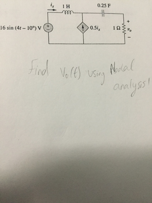 Solved Find V_0(t) using Nodal analysis? | Chegg.com