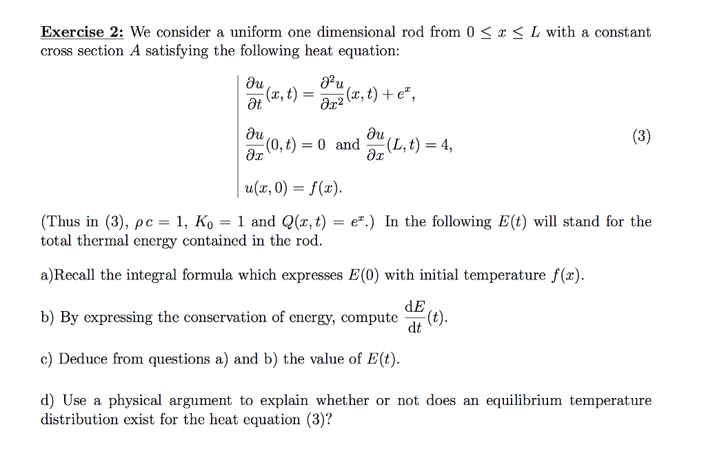 Solved We consider a uniform one dimensional rod from 0 | Chegg.com
