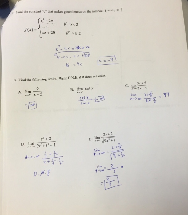 Solved Find the constant "c" that makes g continuous on the | Chegg.com