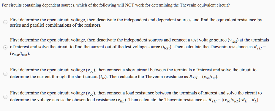 Solved Second one works For circuits containing dependent | Chegg.com