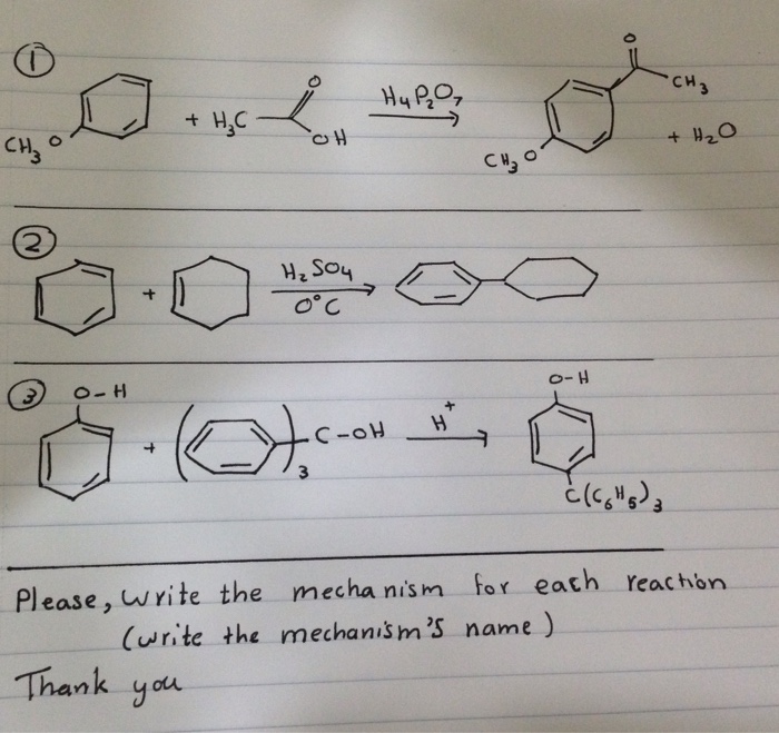 Solved Write the mechanism for each reaction(write the | Chegg.com