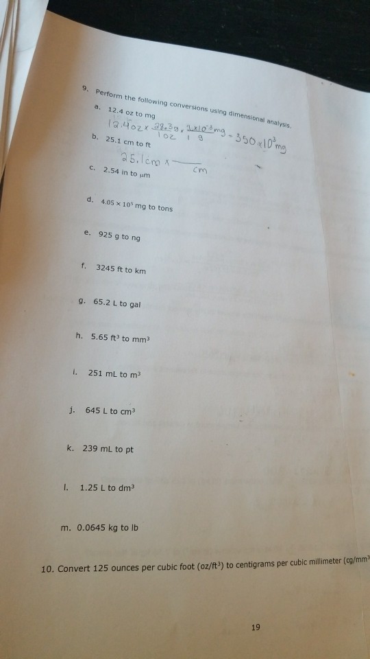 Solved 9. Perform the following conversions using | Chegg.com