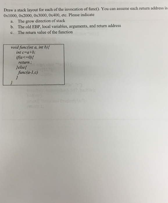 Solved Draw a stack layout for each of the invocation of | Chegg.com