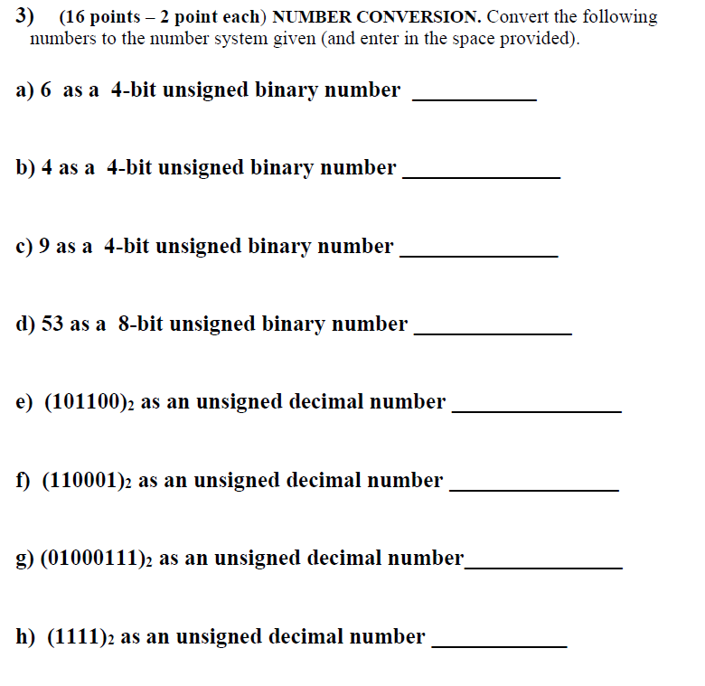 Solved Convert the following numbers to the number system | Chegg.com