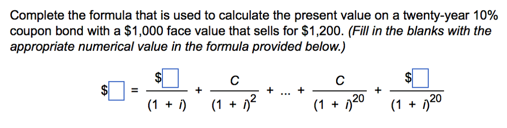 Solved Complete the formula that is used to calculate the | Chegg.com