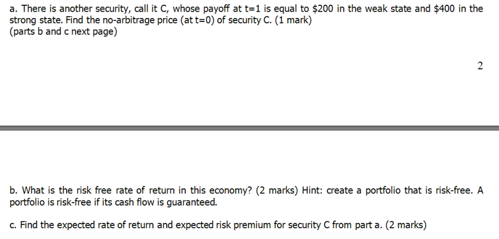 Solved 3) Assume that there are two possible future states | Chegg.com
