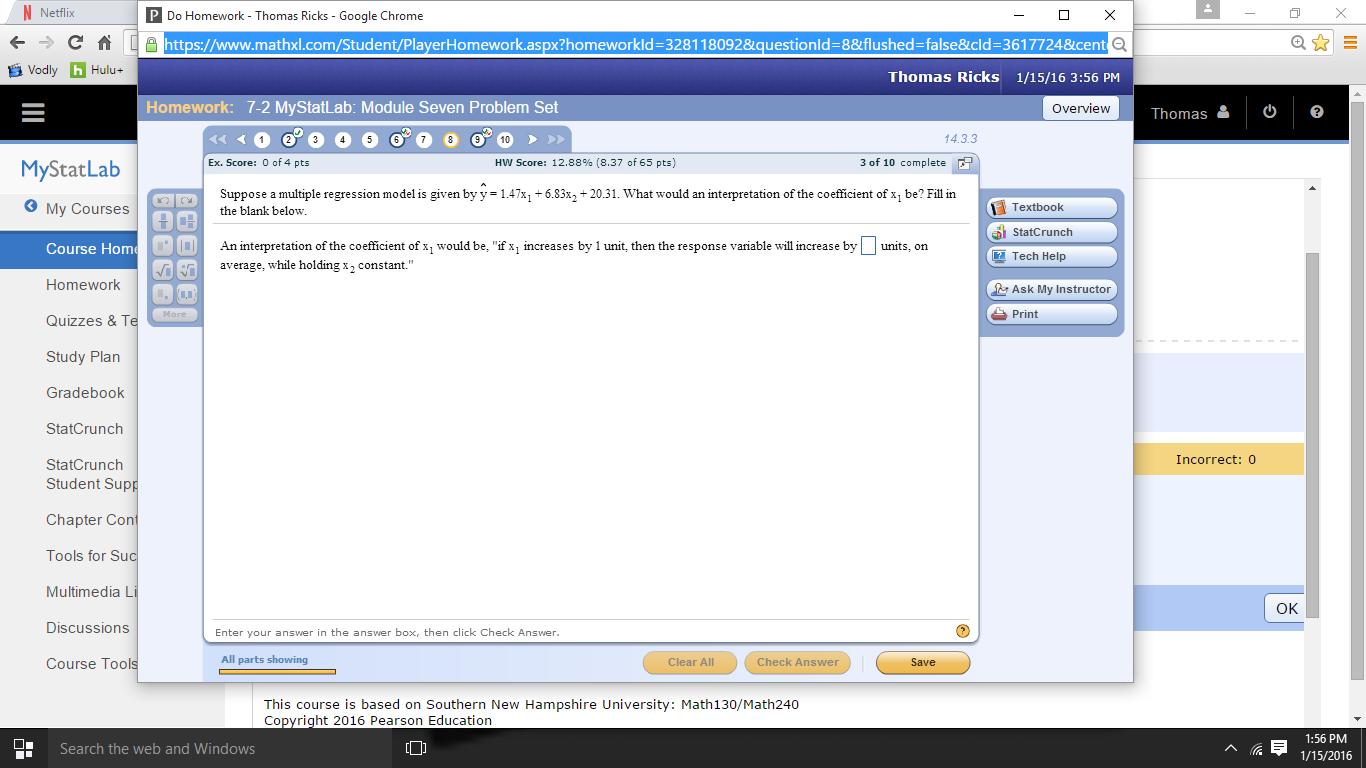 Solved Suppose a multiple regression model is given by y^ - | Chegg.com