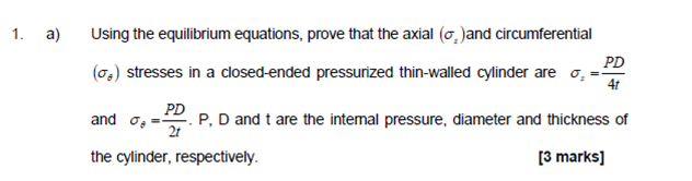 Solved Using the equilibrium equations, prove that the axial | Chegg.com