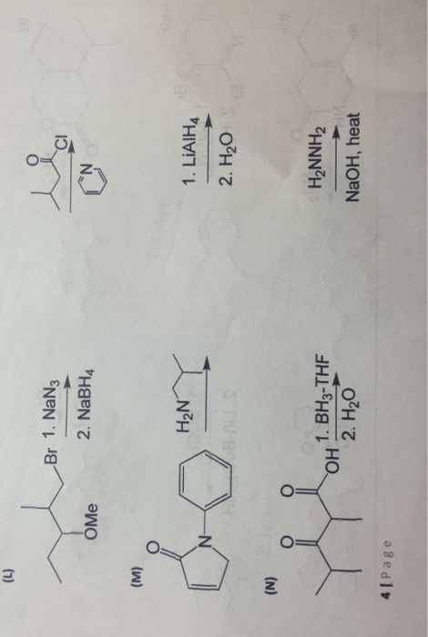 Solved Br 1. NaN3 2. NaBH OMe H2N 1. LiAlH4 2. H2O H2NNH2 1. | Chegg.com