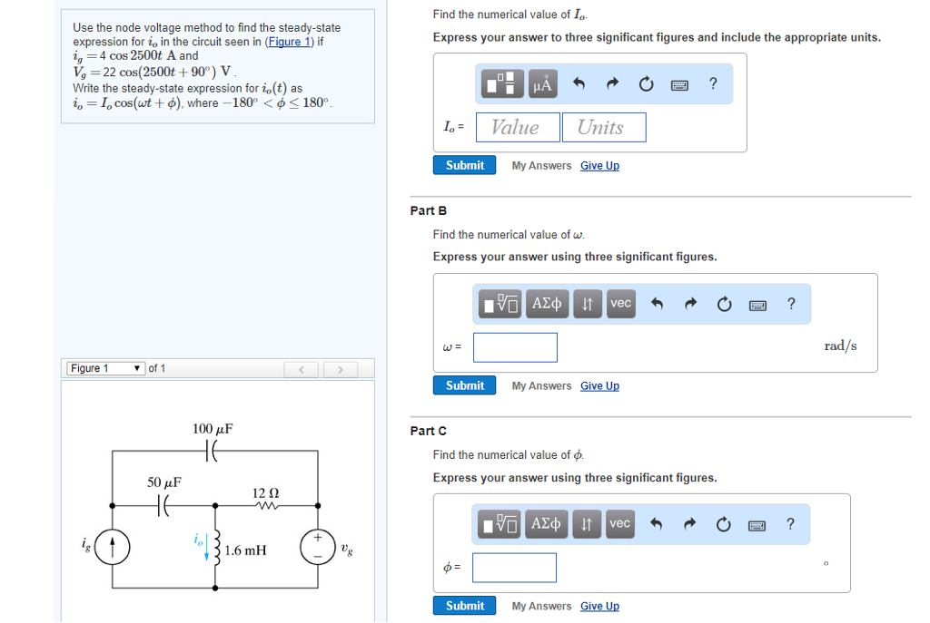 Solved Use the node voltage method to find the steady-state | Chegg.com