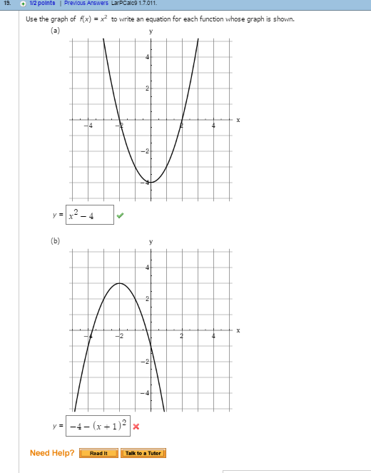 Solved Use The Graph Of Fx X2 To Write An Equation For 
