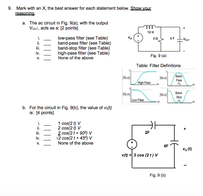 Solved 9. Mark with an X, the best answer for each statement | Chegg.com