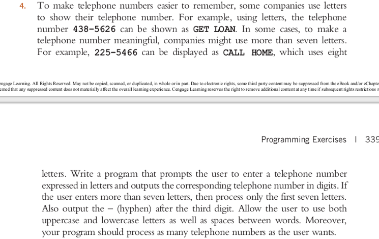 Solved To make telephone numbers easier to remember, some | Chegg.com