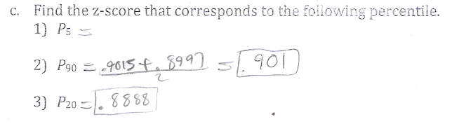 Solved c. Find the z-score that corresponds to the following | Chegg.com