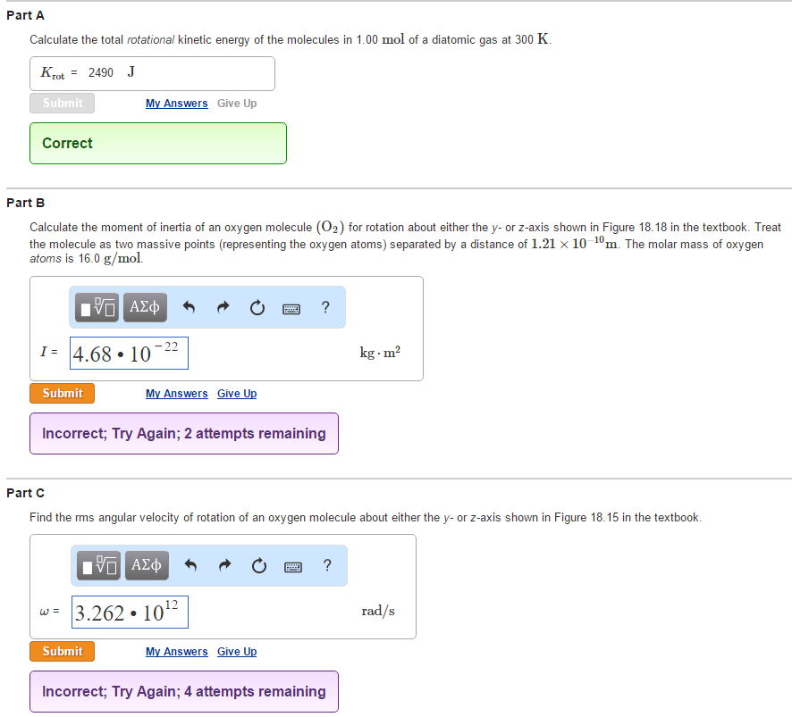 Solved Part A Calculate the total rotational kinetic energy | Chegg.com