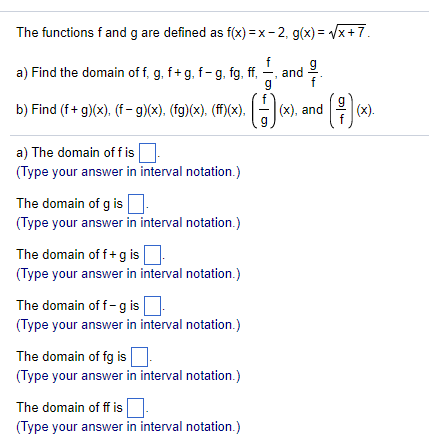 Solved The functions f and g are defined as | Chegg.com