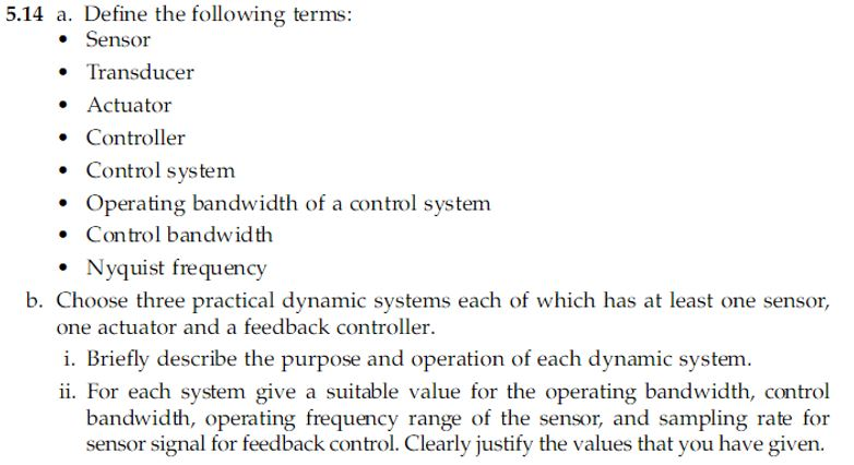 Solved Define the following terms: Sensor Transducer | Chegg.com