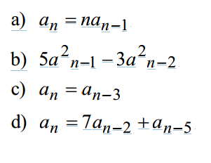 Solved Determine whether the recurrence relation is a linear | Chegg.com