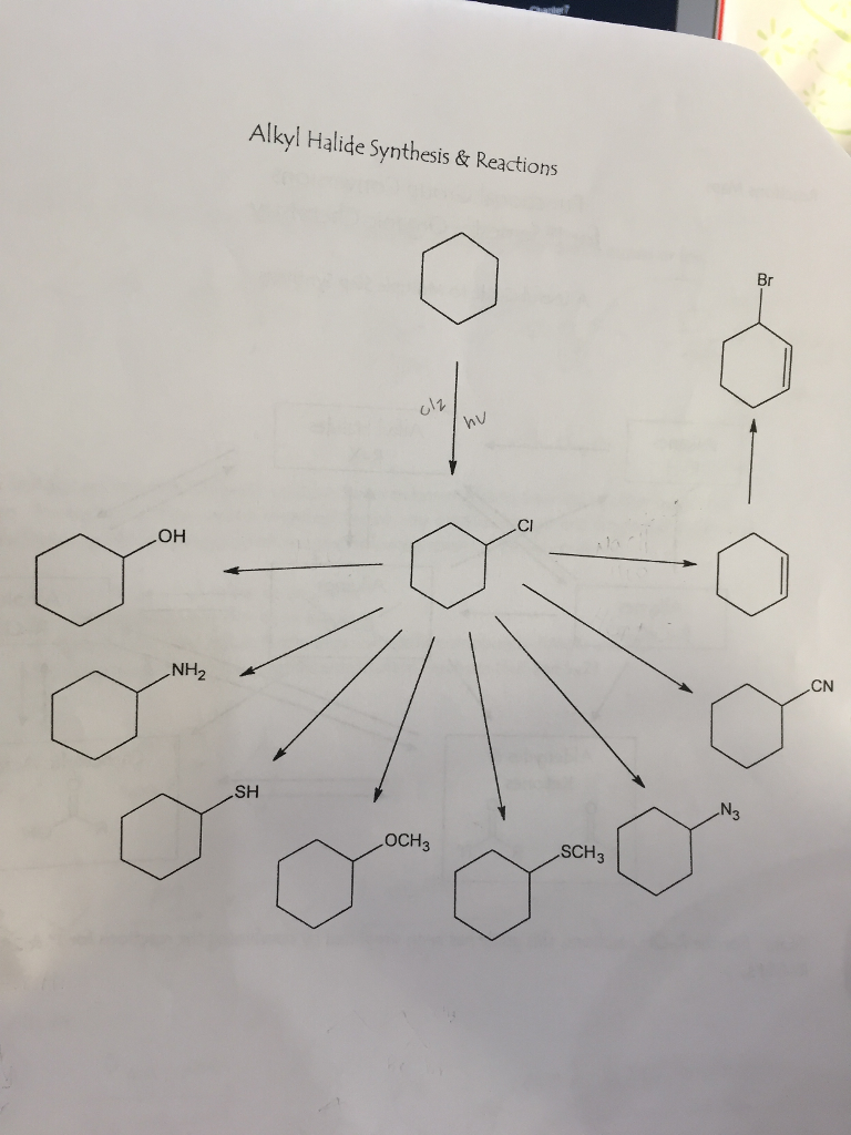 Solved Alkyl Halide Synthesis and reactions: fill in the | Chegg.com
