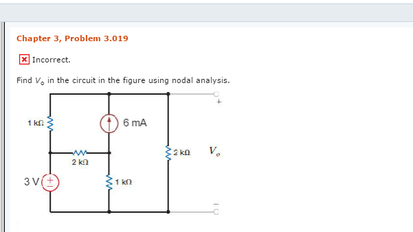 Solved Find V_o in the circuit in the figure using nodal | Chegg.com