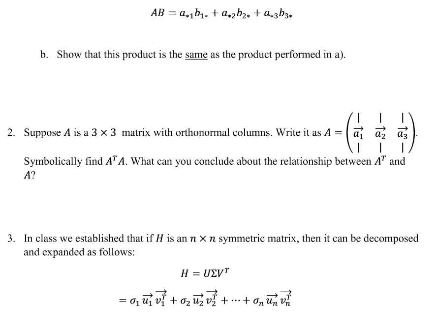 Conceptual Constructs for SVD 1. Early on in the | Chegg.com
