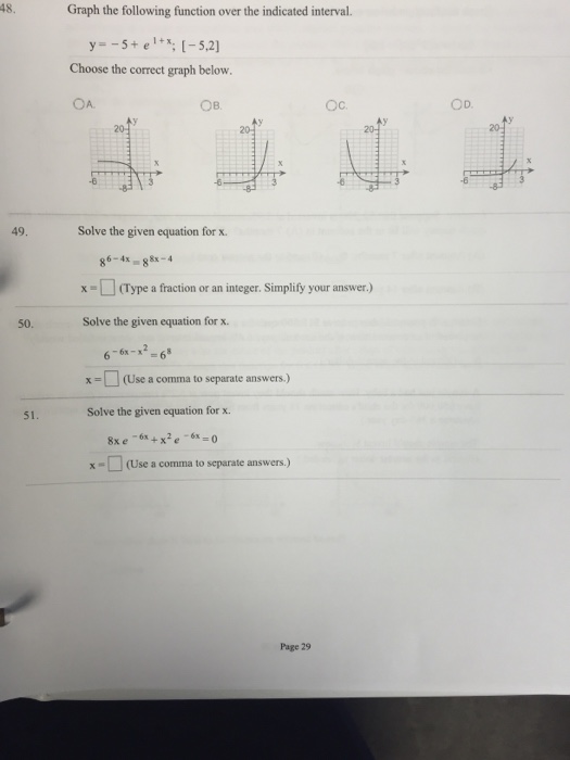 Solved Graph the following function over the indicated | Chegg.com