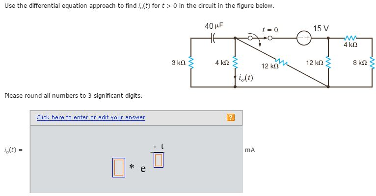 Solved Use the differential equation approach to find i0(t) | Chegg.com