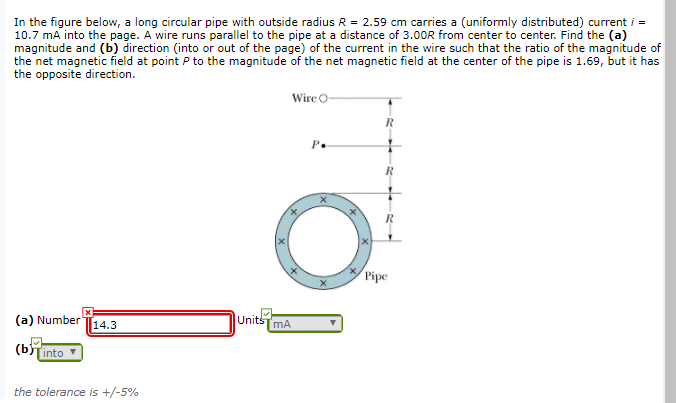 Solved In the figure below, a long circular pipe with | Chegg.com