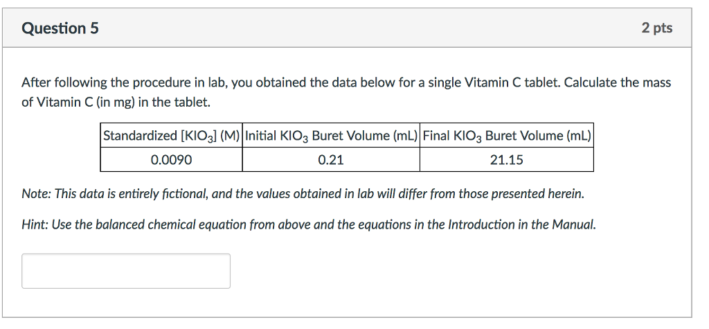 Solved Titration of KIO3 in a solution containing 100mg | Chegg.com