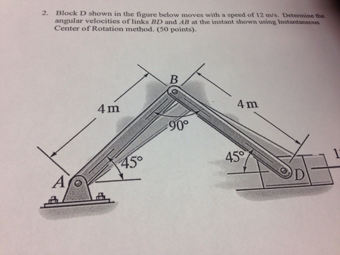 Solved Block D shown in the figure below moves with a speed | Chegg.com